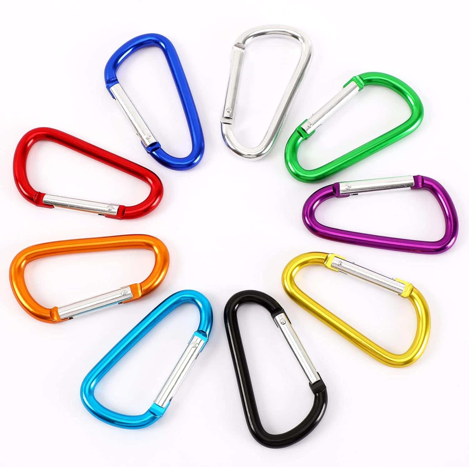 carabiner-clips-upins-aluminum-locking-spring-hook-keychain-d-shape ...