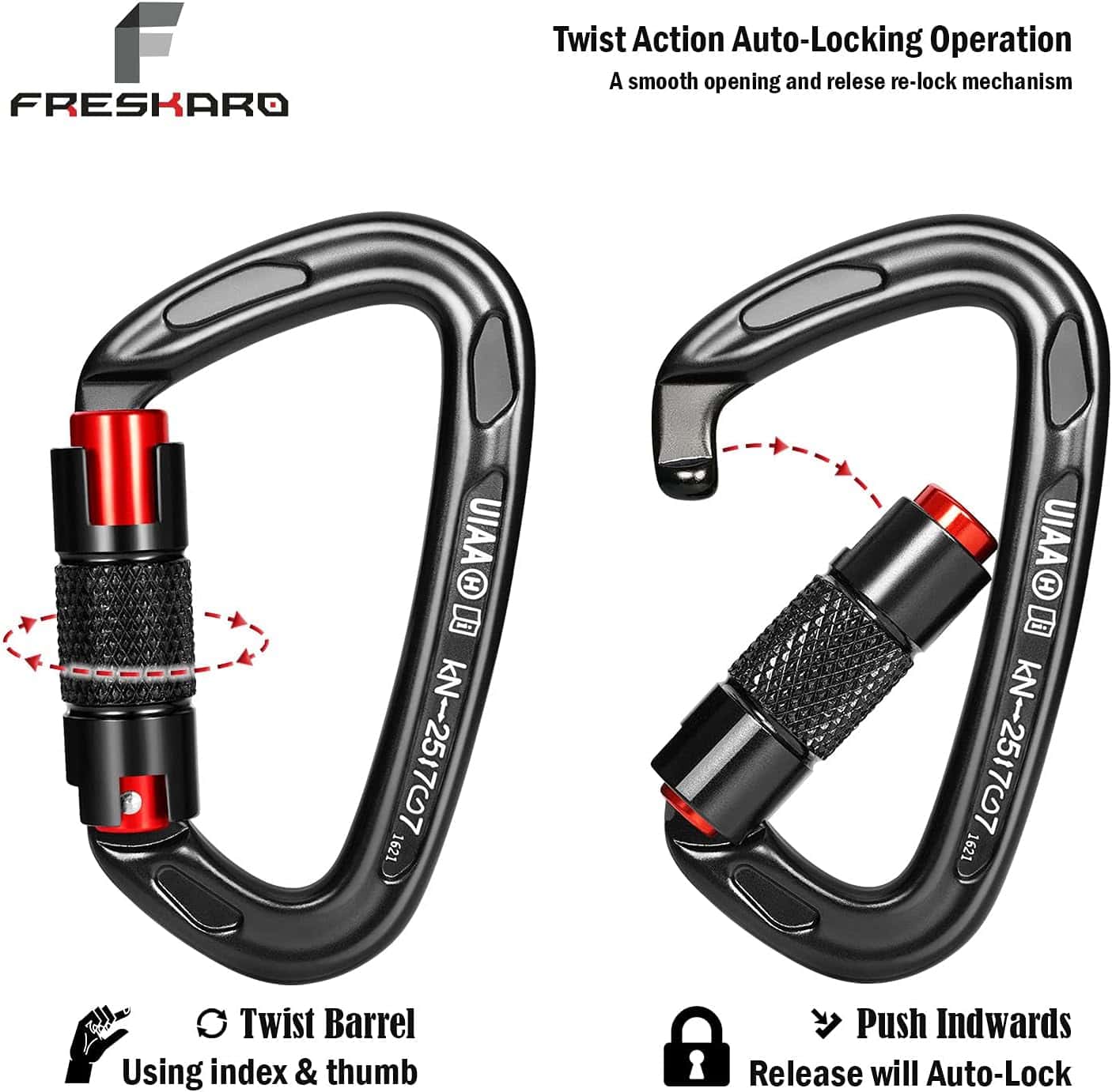 freskaro-uiaa-certified-25kn-auto-locking-climbing-carabiner-clips ...