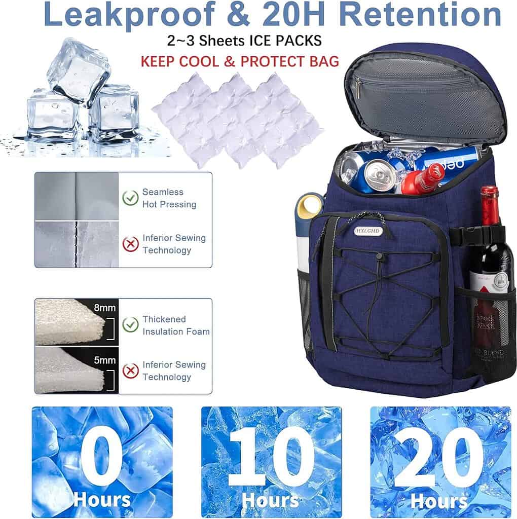 HXLGMD Backpack Coolers Insulated Leak Proof 30 Cans Review - Outdoor ...