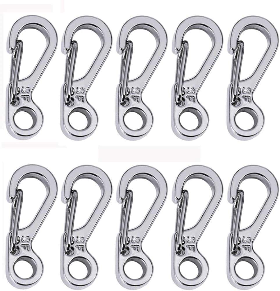 kunson-10pcs-mini-sf-keychain-carabiners-edc-paracord-clips-clasps-for ...