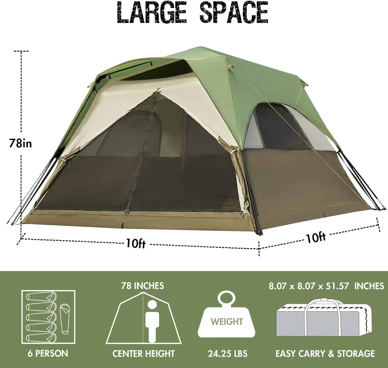 timber-ridge-6-person-instant-cabin-tent-waterproof-windproof-tents-for ...