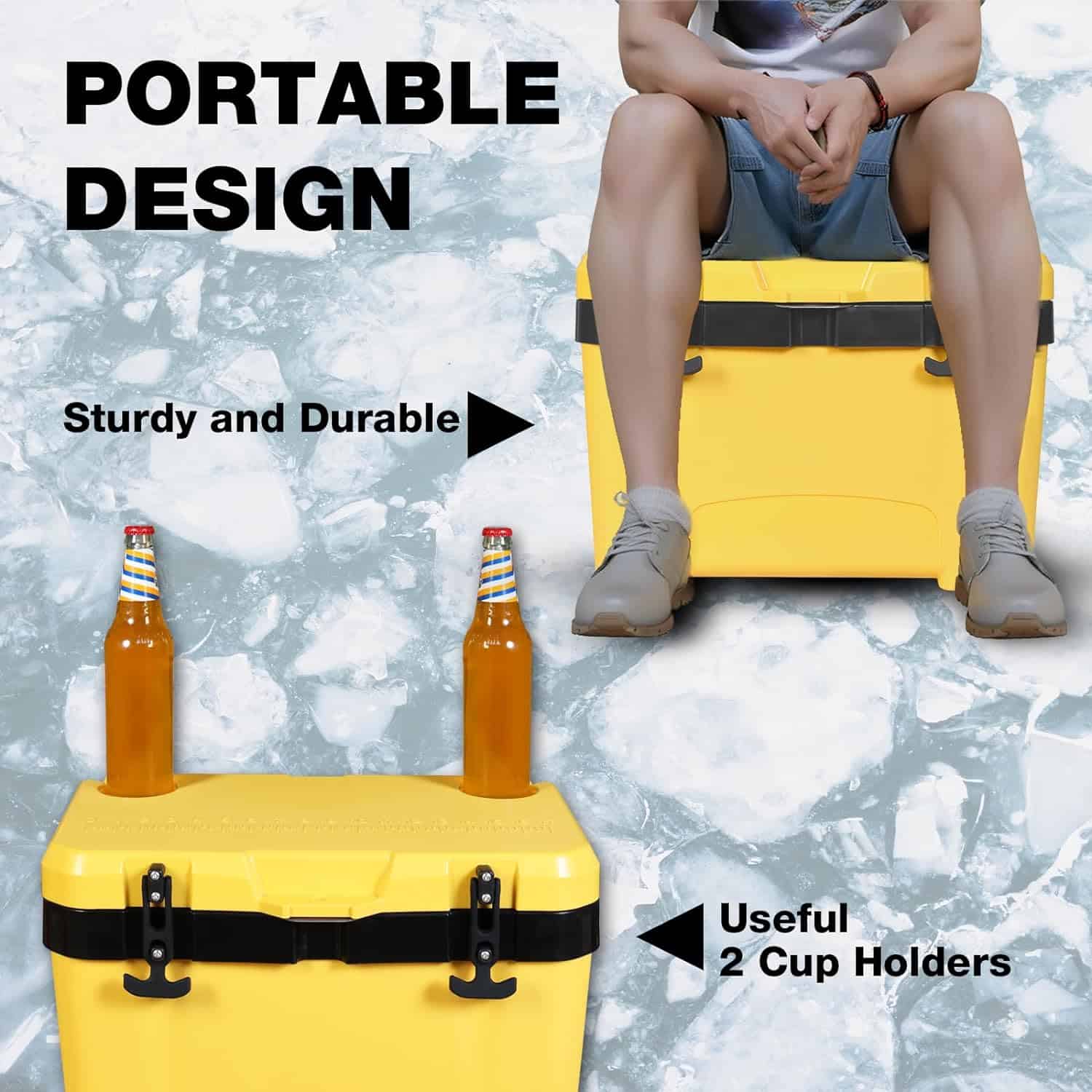 yellow-jacket-27-quart-portable-cooler-ice-chest-hard-cooler-box-with ...
