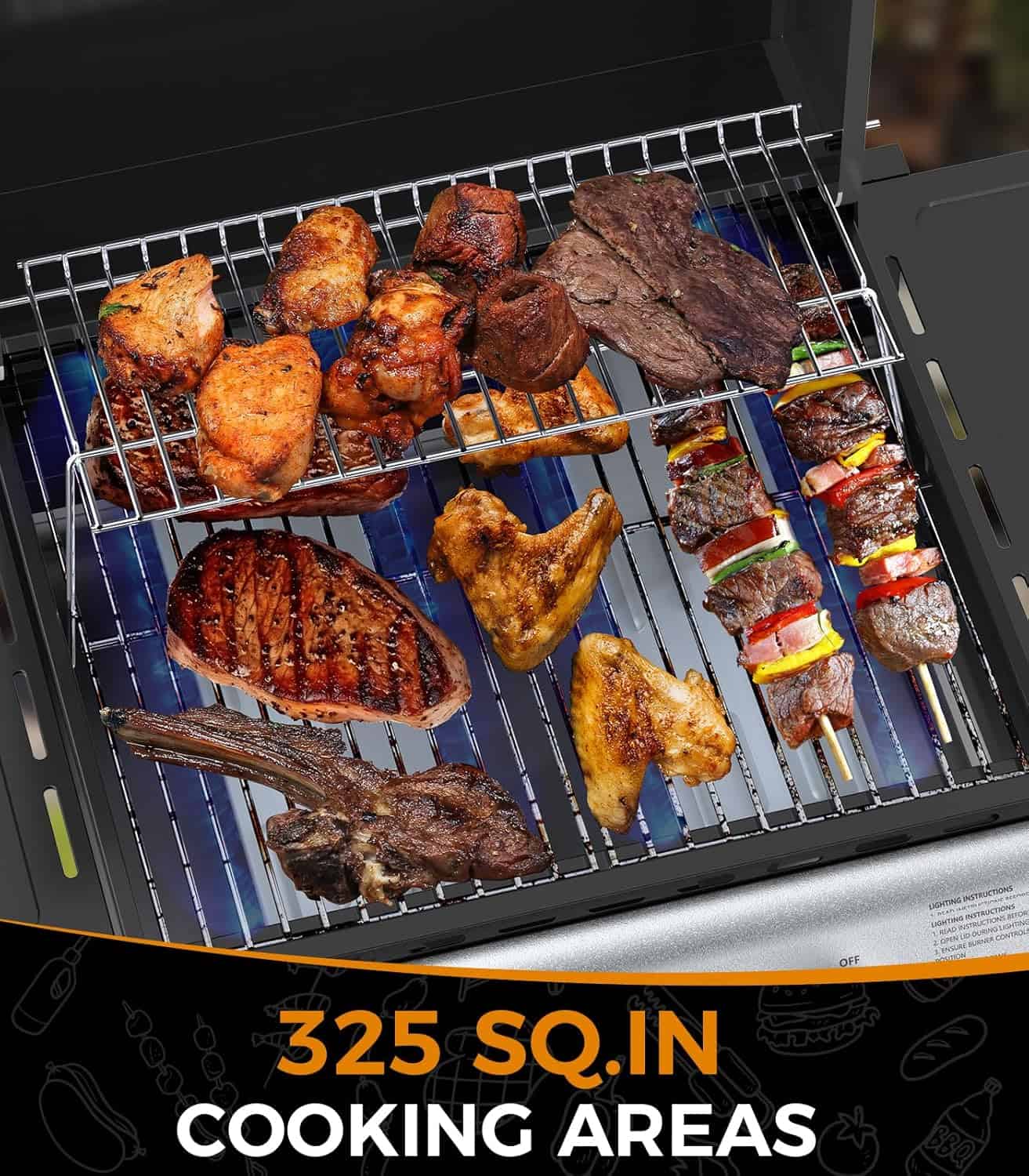 joy-pebble-2-burner-bbq-propane-gas-grill-20000-btu-stainless-steel-gas-grill-with-two-side ...