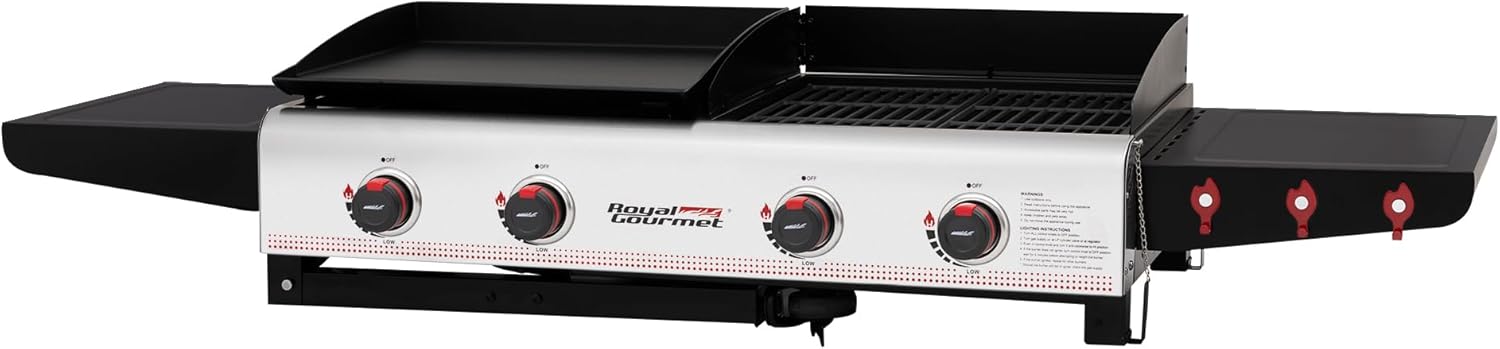 royal-gourmet-gd403-4-burner-propane-gas-grill-and-griddle-combo-with ...
