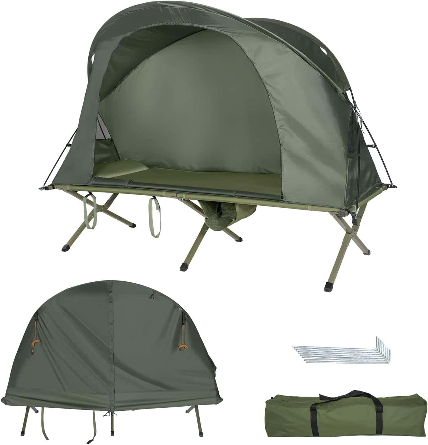 tangkula-4-in-1-camping-cot-tent-foldable-off-ground-elevated-tent-set ...