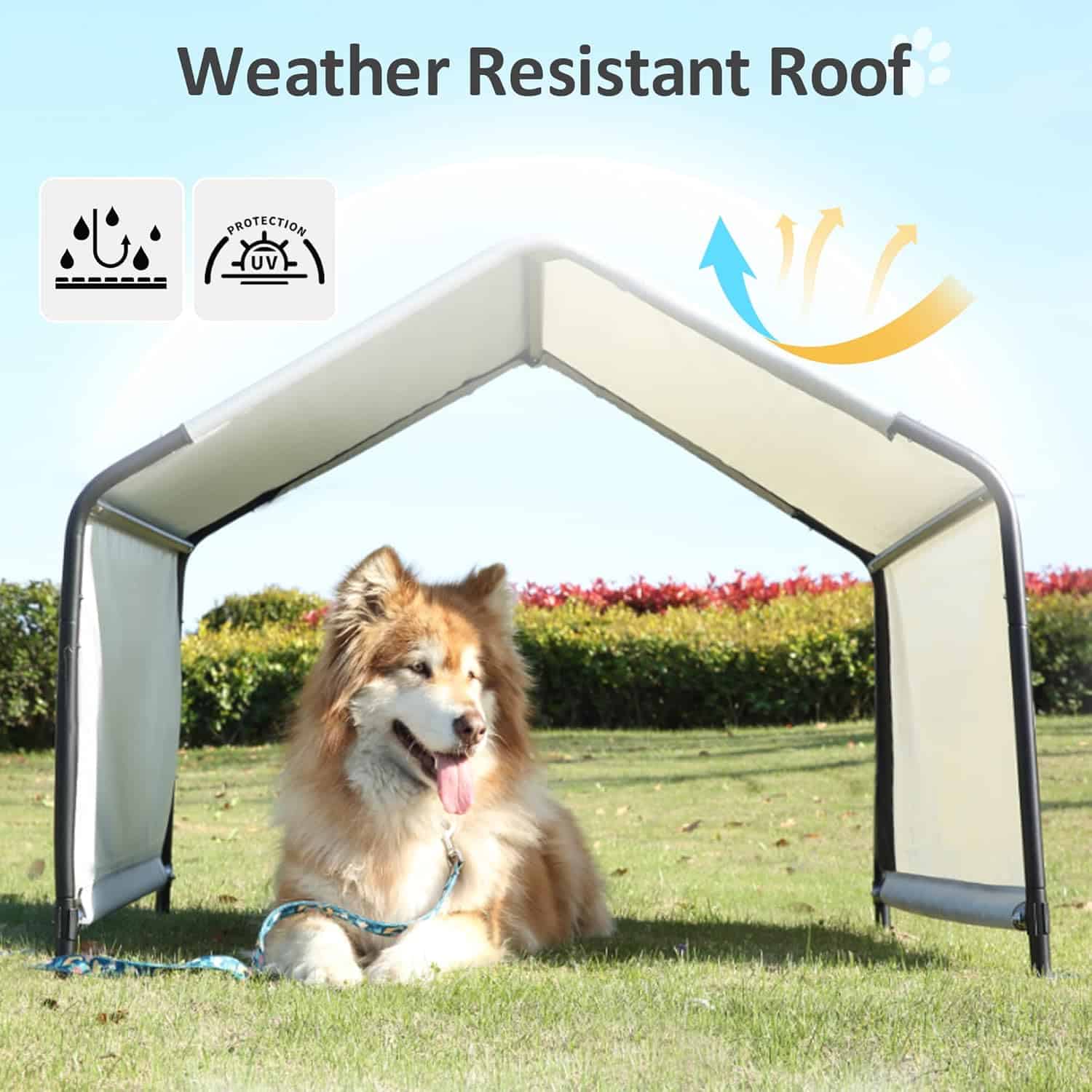 dog-shade-shelter-outdoor-dark-green-tent-for-large-medium-dogs-4x4x3 ...
